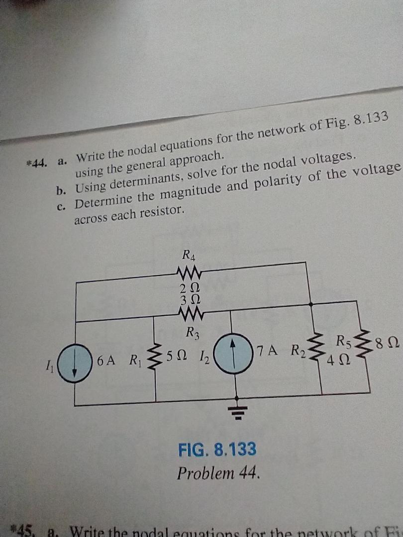Solved *44. a. Write the nodal equations for the network of | Chegg.com
