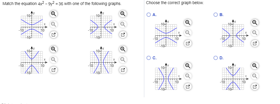 Solved Choose the correct graph below. Match the equation | Chegg.com