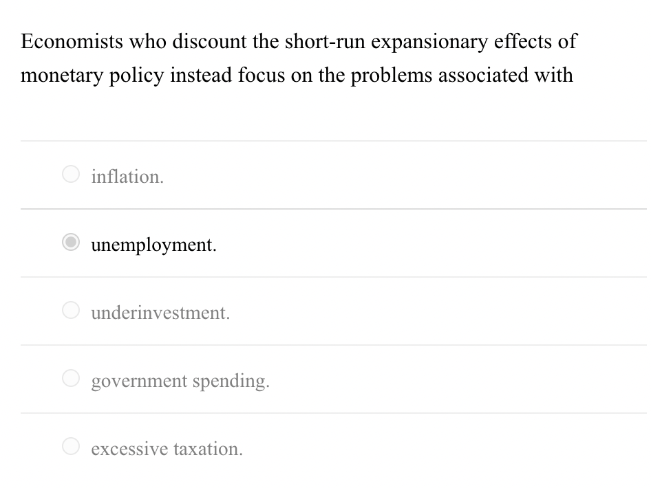 Solved Economists who discount the short-run expansionary | Chegg.com