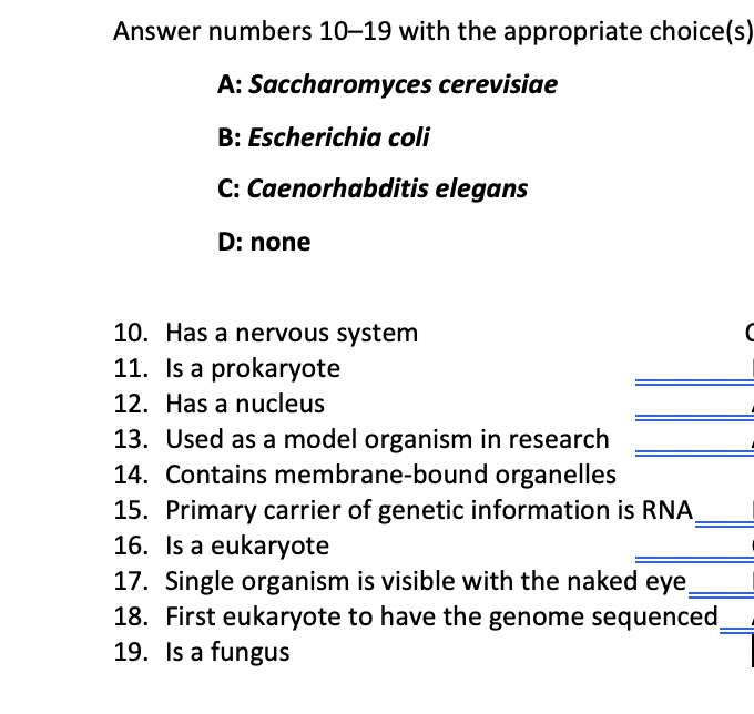 Solved Answer numbers 10–19 with the appropriate choice(s) | Chegg.com