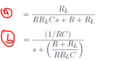 Solved RL RRICs + R + RL (1/RC) R + RL S + RRC = | Chegg.com