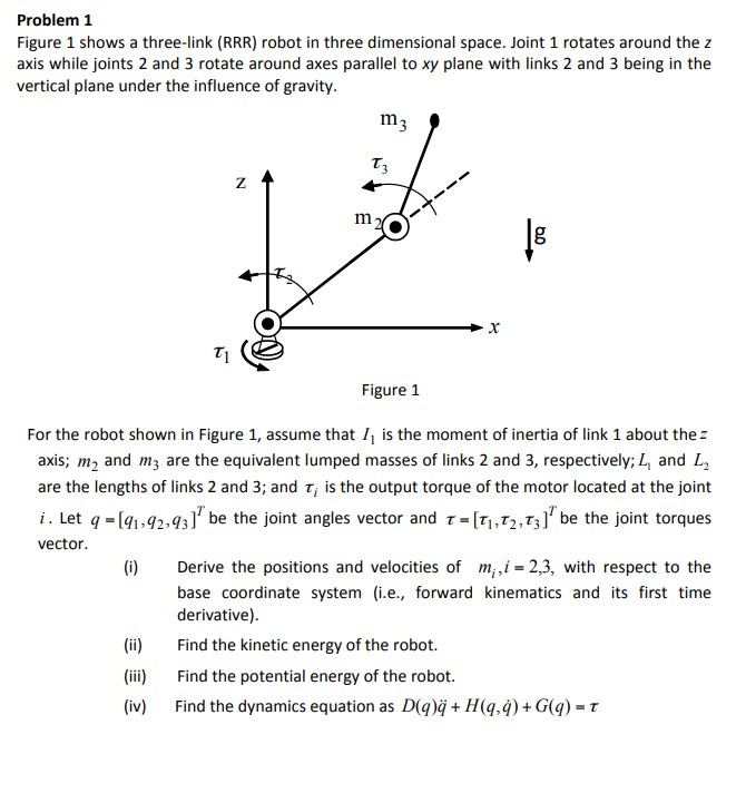 Solved Problem 1 Figure 1 shows a three-link (RRR) robot in | Chegg.com