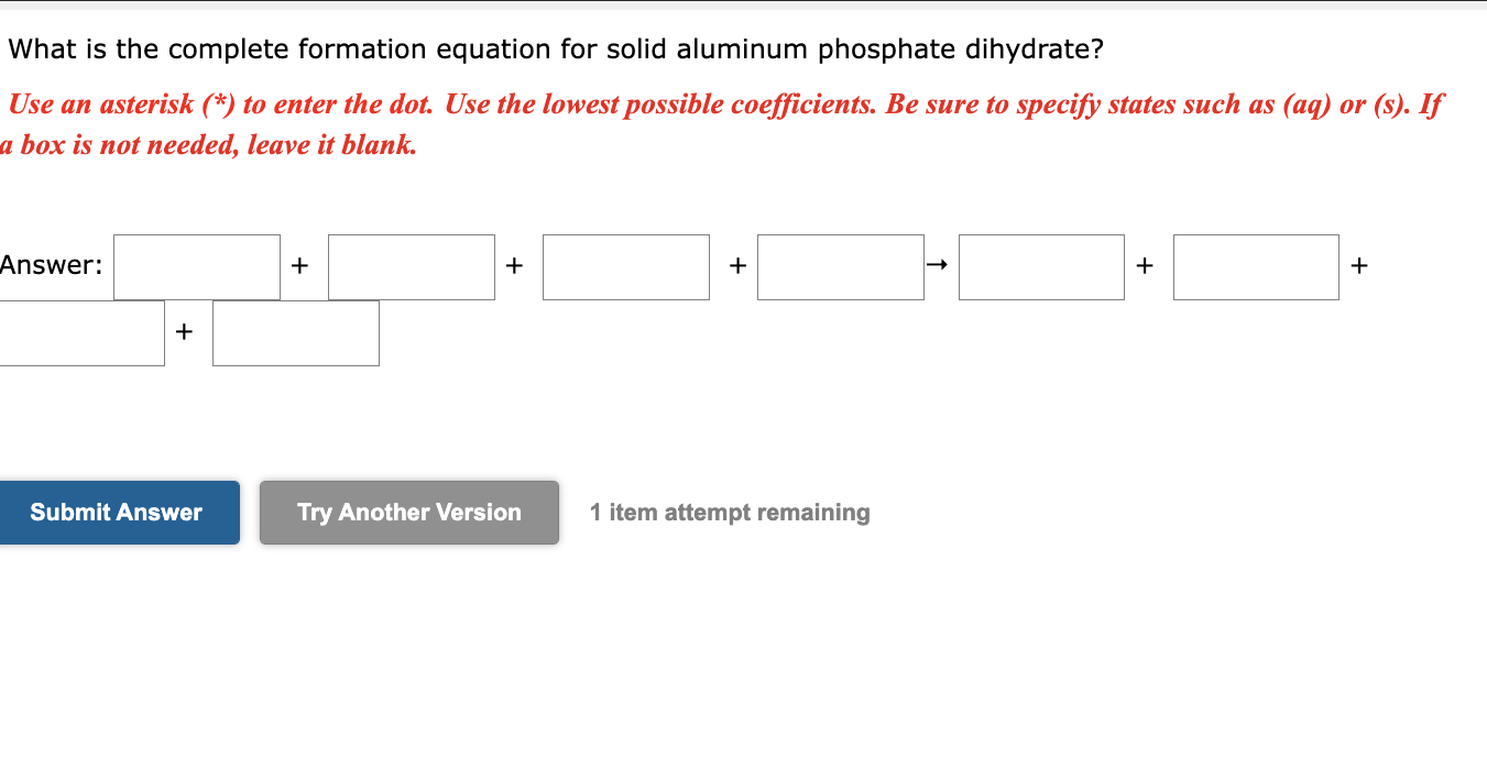 Solved What is the complete formation equation for solid | Chegg.com