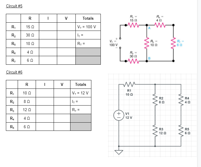 Solved Circuit \#5 Circuit \#6 | Chegg.com