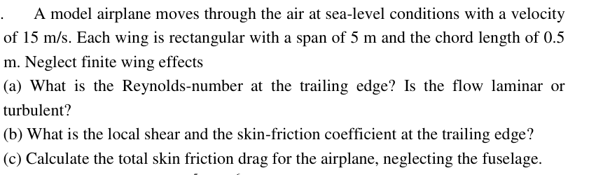 Solved A model airplane moves through the air at sea-level | Chegg.com