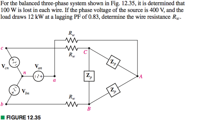 Solved For the balanced three-phase system shown in Fig. | Chegg.com
