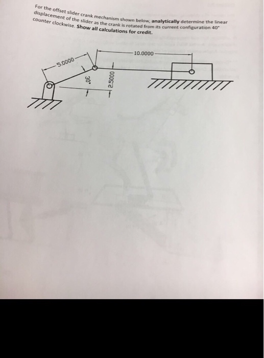 Solved For the offset slider crank mechanism shown below, | Chegg.com