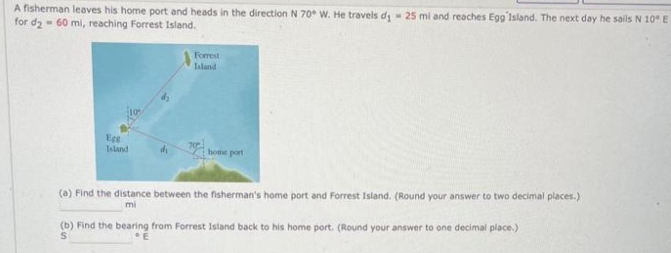 Solved fisherman leaves his home port and heads in the | Chegg.com