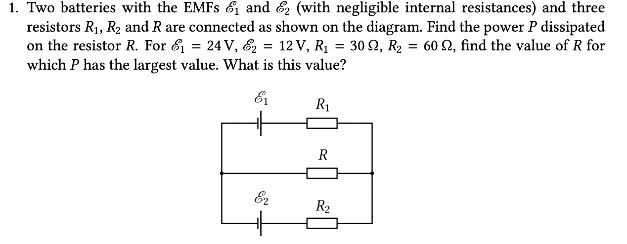 Solved Two batteries with the EMFs E1 ﻿and E2 (with | Chegg.com