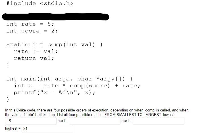Solved \#include In this C-like code, there are four | Chegg.com