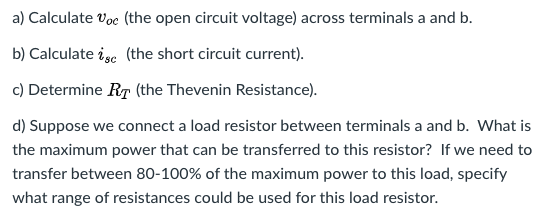 Solved 15 ΚΩ 10 ΚΩ a 5 v(: σ 3is b a) Calculate Voc (the | Chegg.com