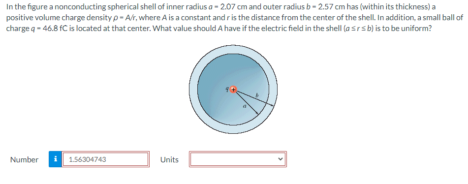 Solved In the figure a nonconducting spherical shell of | Chegg.com