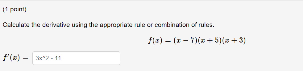 Solved Calculate the derivative using the appropriate rule | Chegg.com