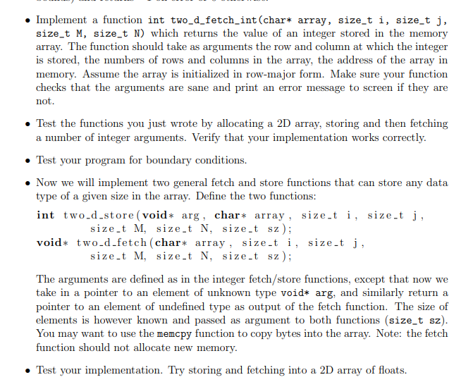 Solved In this task you will implement storage and fetching | Chegg.com