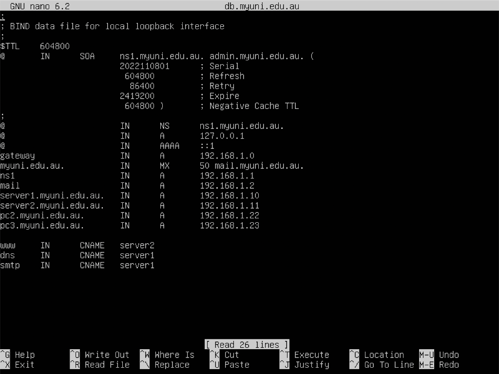 Solved Create the DNS zone file for the new zone | Chegg.com