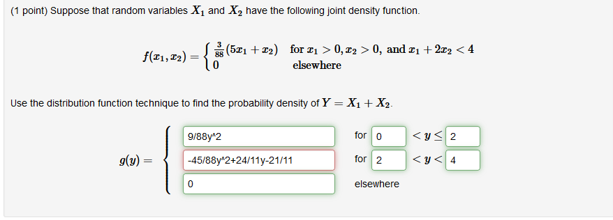 Solved (1 point) Suppose that random variables X1 and X2 | Chegg.com