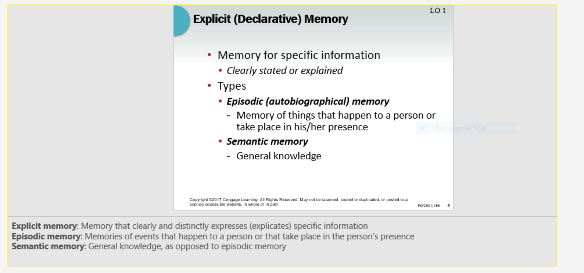 Solved Implicit Nondeclarative Memory Lo 1 Memory Of How