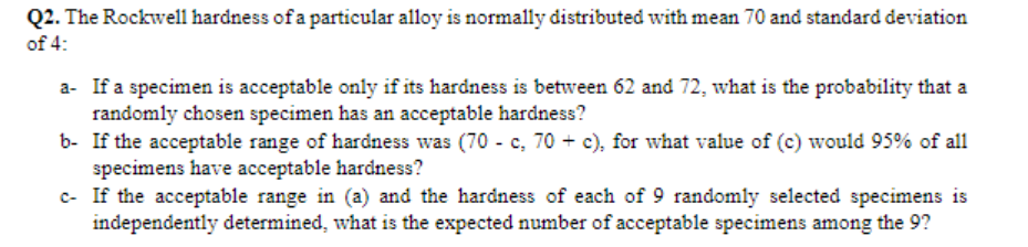 Solved Q2. The Rockwell hardness of a particular alloy is | Chegg.com