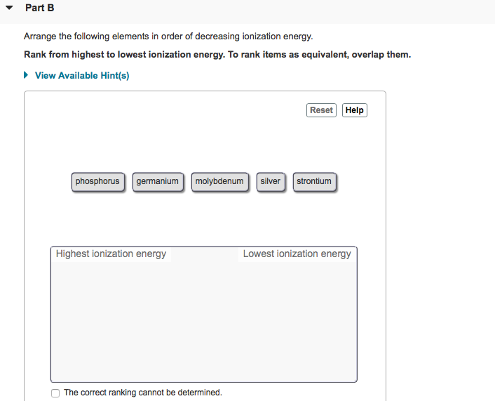 Solved Arrange The Following Elements In Order Of Decreasing