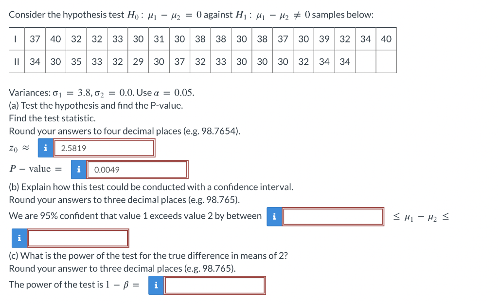 Solved Consider the hypothesis test H0:μ1−μ2=0 against | Chegg.com