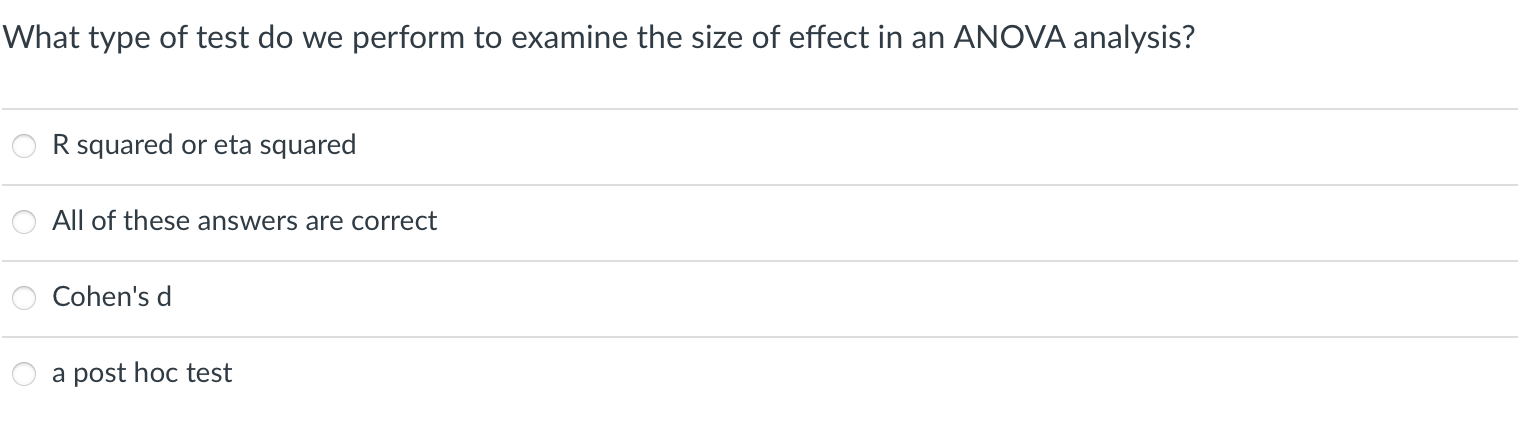 Solved What type of test do we perform to examine the size | Chegg.com