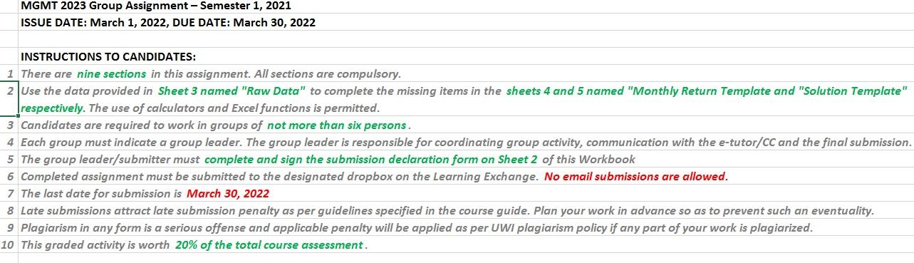 MGMT 2023 Group Assignment -Semester 1, 2021 ISSUE | Chegg.com
