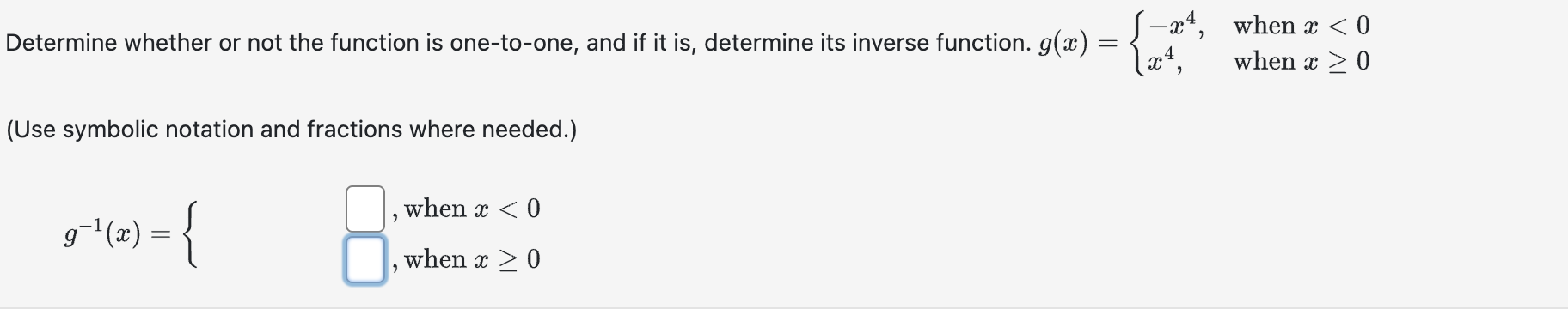 Solved Determine Whether Or Not The Function Is One To One