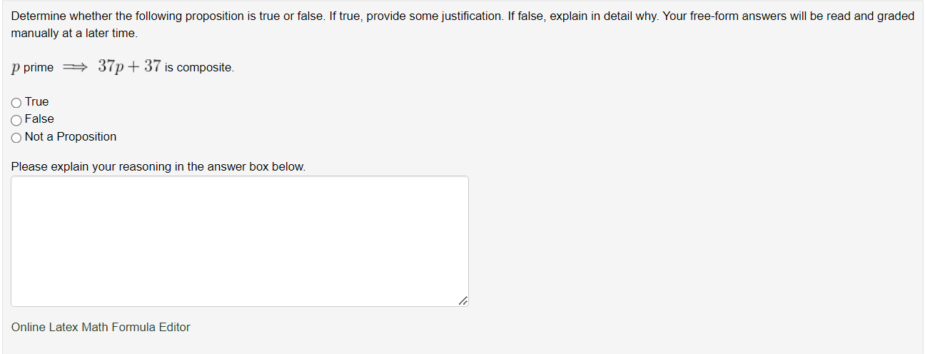 Solved Determine whether the following proposition is true | Chegg.com