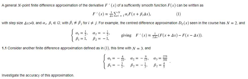 A general N-point finite difference approximation of | Chegg.com