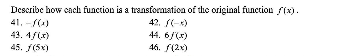 Solved Describe how each function is a transformation of the | Chegg.com