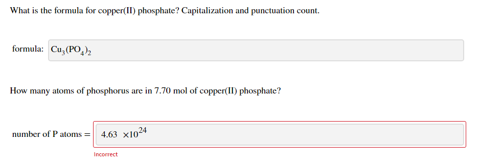 Solved What is the formula for copper(II) phosphate? | Chegg.com