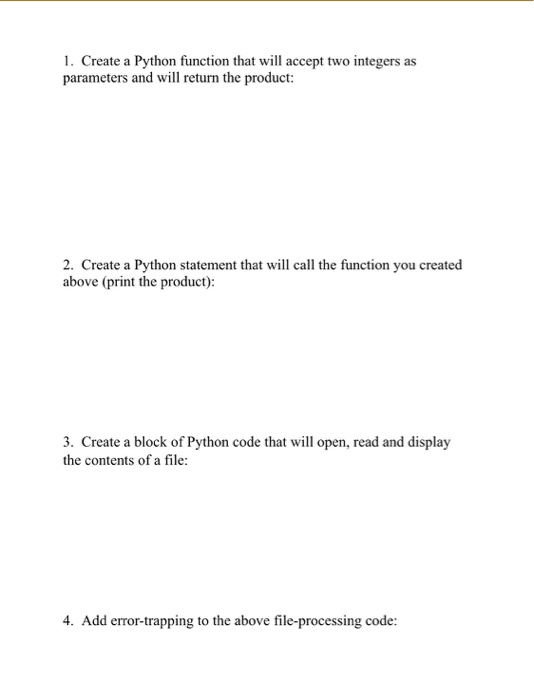 Solved 1. Create a Python function that will accept two | Chegg.com