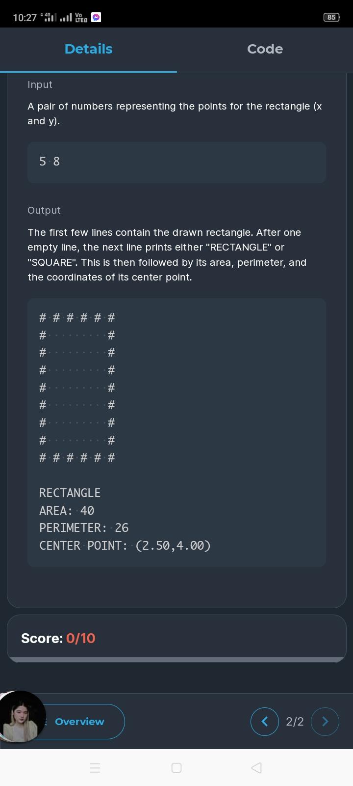 Solved 2. Rectangle by CodeChum Admin A rectangle can be | Chegg.com
