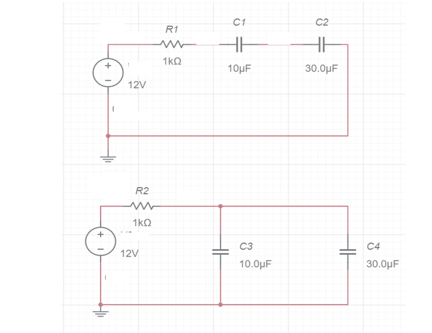 Solved Using the above circuits and the formula for voltage | Chegg.com
