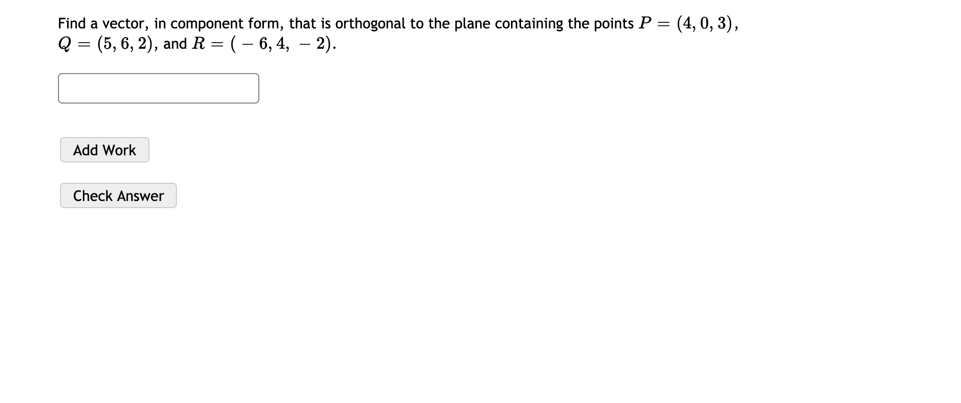 Solved Find a vector, in component form, that is orthogonal | Chegg.com