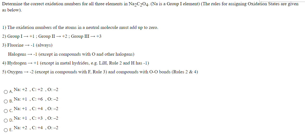 Solved Determine the correct oxidation numbers for all three | Chegg.com