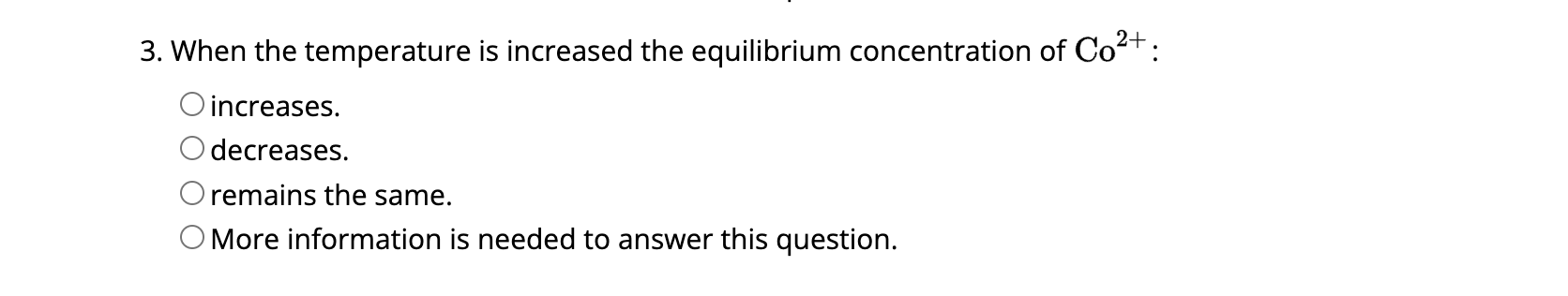 Solved In an aqueous chloride solution cobalt(II) exists in | Chegg.com