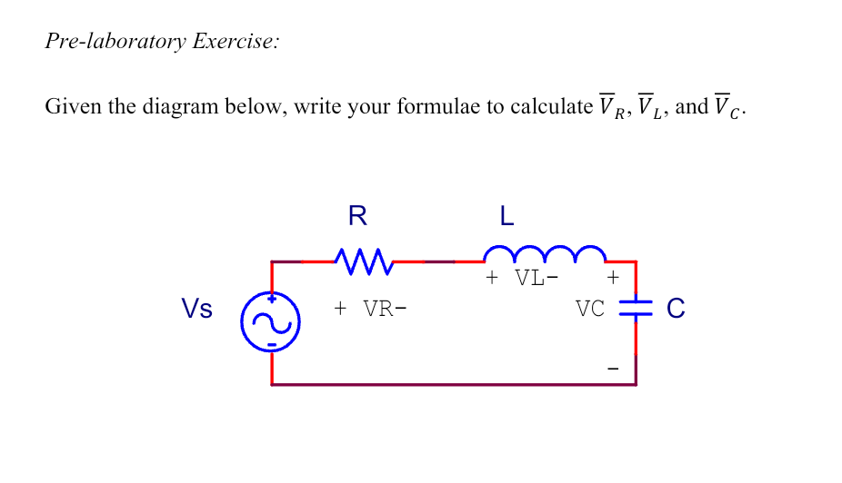 Solved Pre-laboratory Exercise: Given the diagram below, | Chegg.com