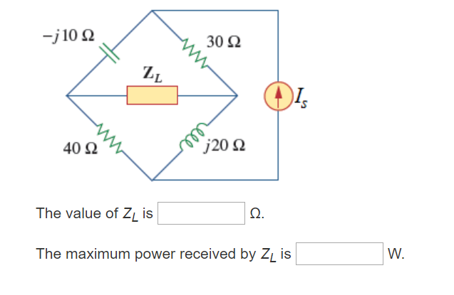 Solved Calculate the value of ZL in the given circuit in | Chegg.com