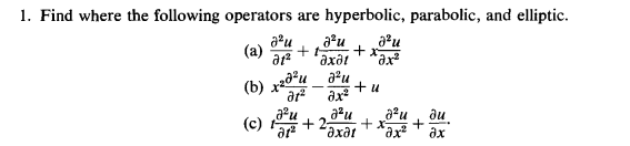 Solved 1. Find where the following operators are hyperbolic, | Chegg.com