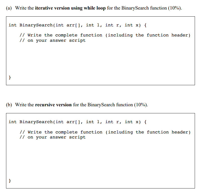 Solved “binary Search” Searches A Sorted Array Of Elements