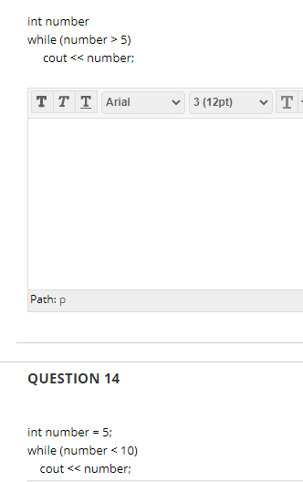 Solved int number while (number> 5) cout