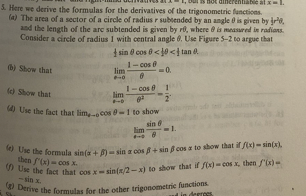 Solved Here we derive the formulas for the derivatives of | Chegg.com