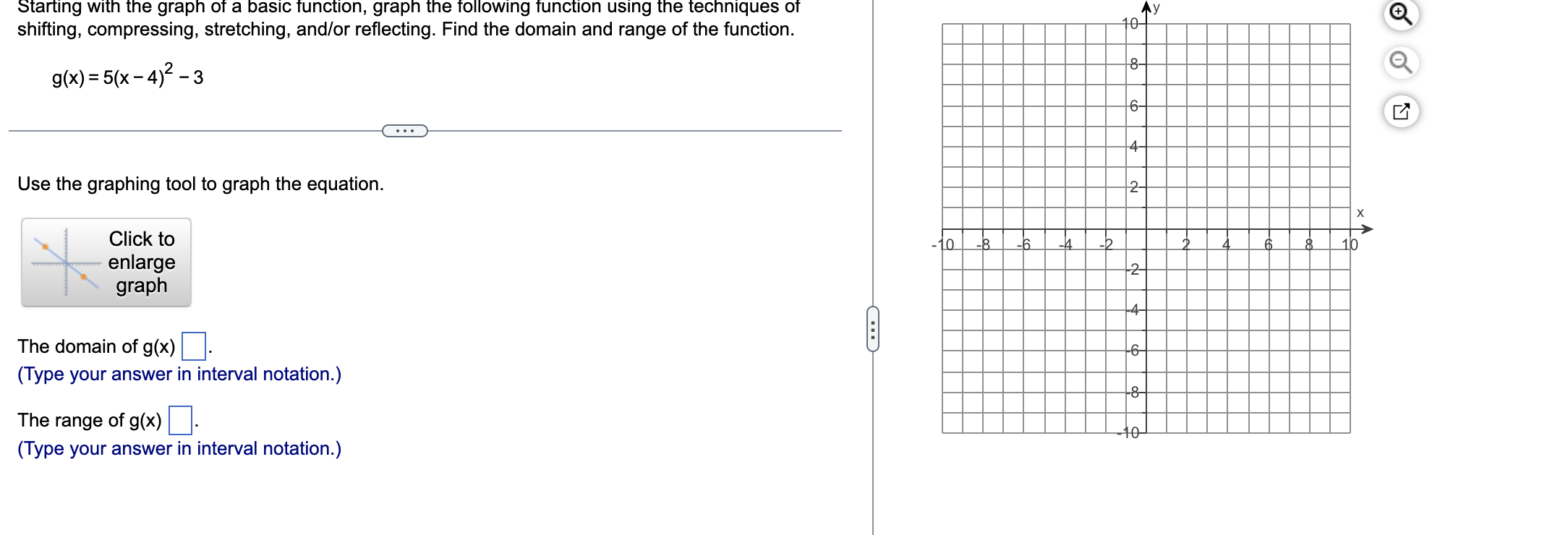 Solved Starting with the graph of a basic function, graph | Chegg.com
