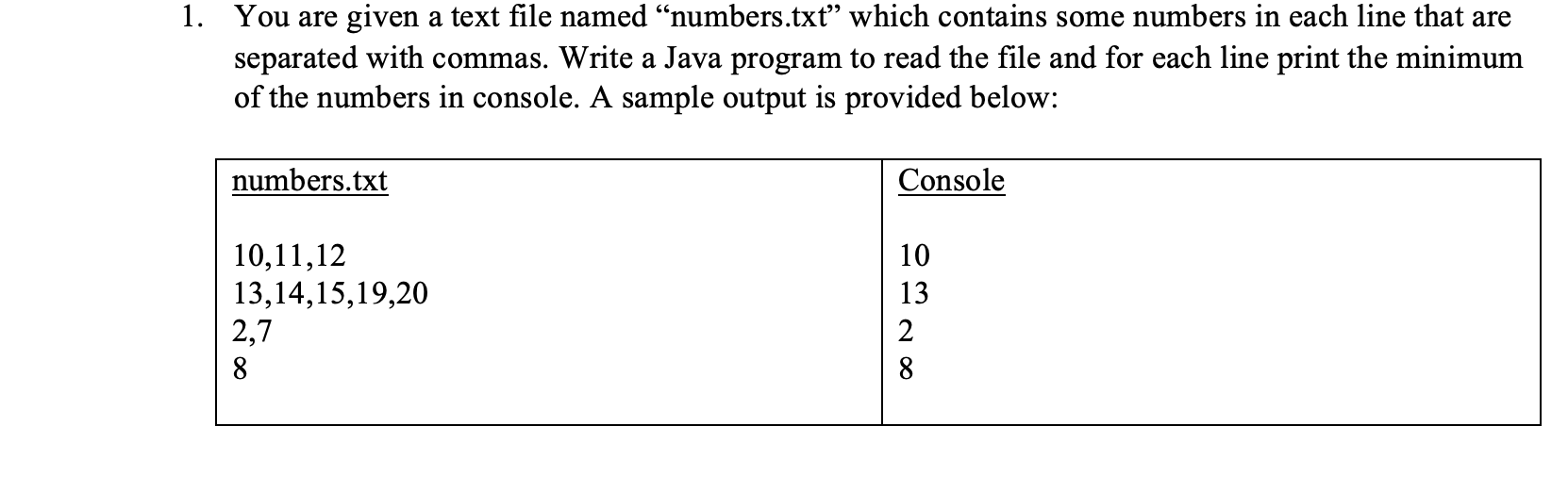 Solved 1 You Are Given A Text File Named Numberstxt 