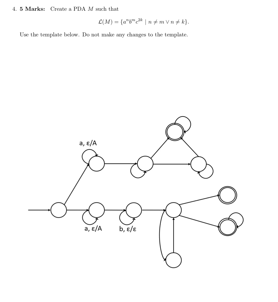Solved Create a PDA M ﻿such | Chegg.com