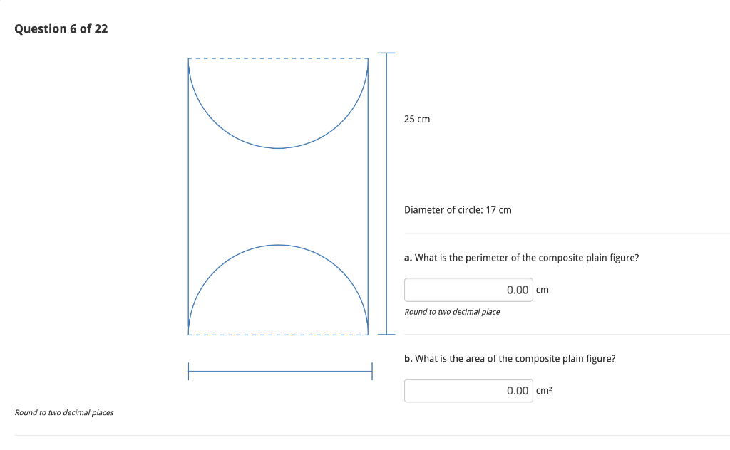 Solved Question 6 of 22 Diameter of circle: 17 cm a. What is | Chegg.com