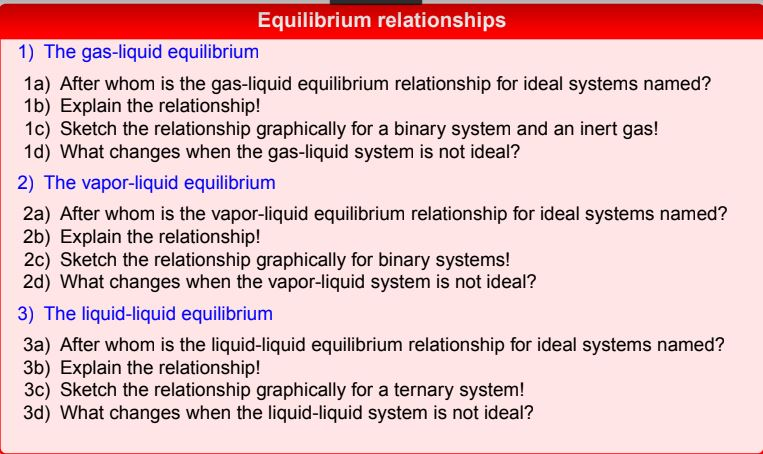 Solved Equilibrium relationships 1) The gas-liquid | Chegg.com