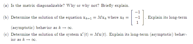 Solved 4. Let M be a 3×3 matrix with three distinct | Chegg.com