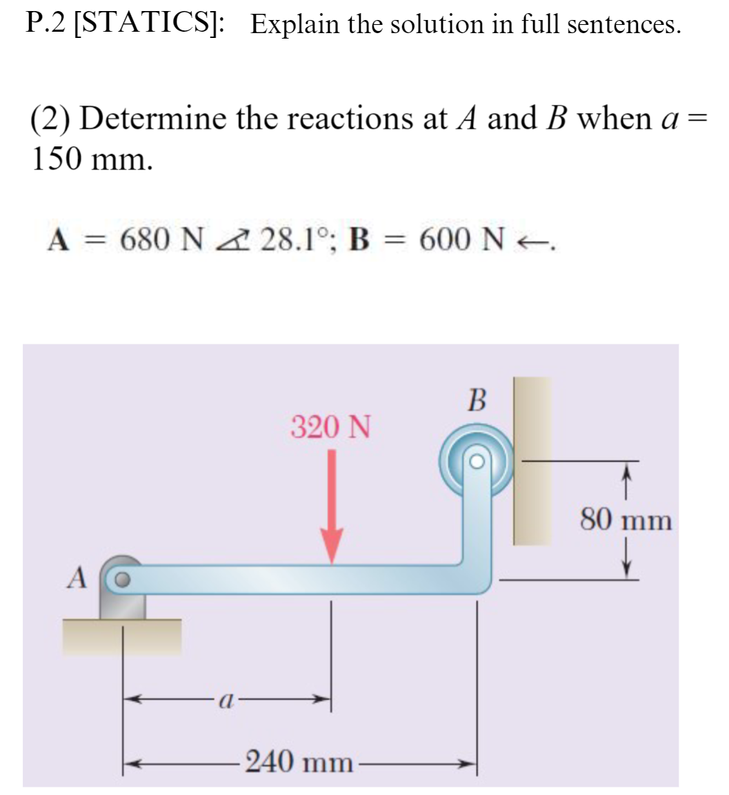 Solved P.2 [STATICS]: Explain the solution in full | Chegg.com